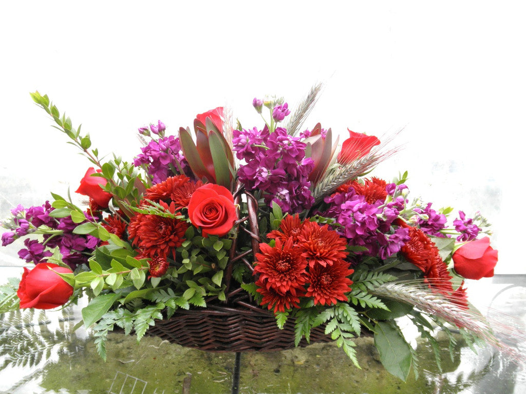 Fireside Basket with Red Roses | Lexington, KY | Michler's Florist ...